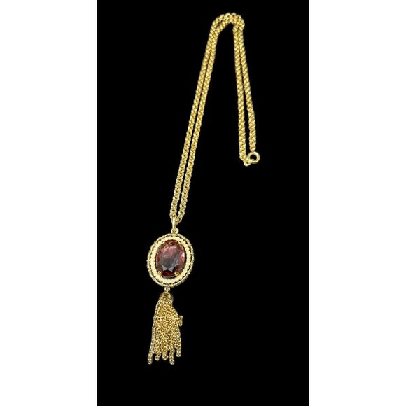 Avon | Jewelry | Vintage Avon Gold Toned Purple Faceted Glass Faux Rice ...